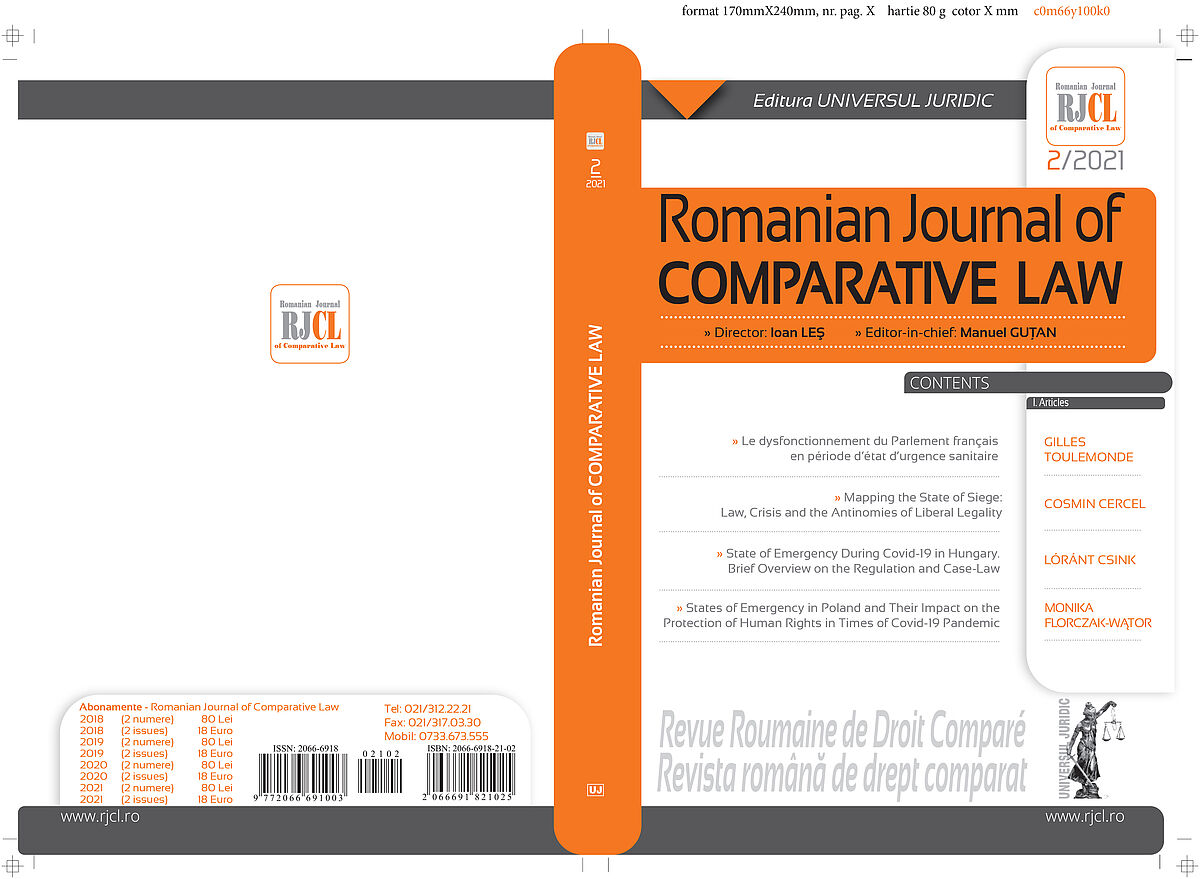 Publication dans la Revue roumaine de droit comparé : « Le ...